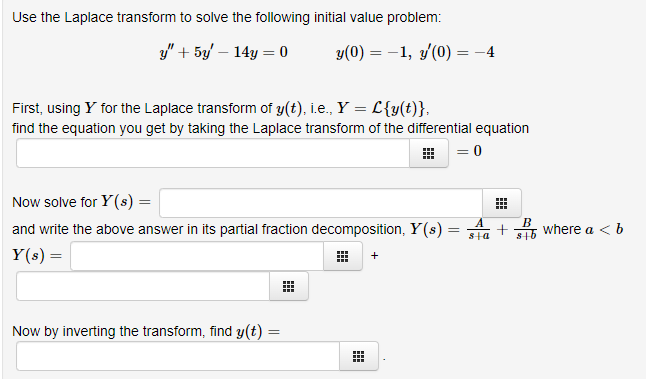 Solved Use the Laplace transform to solve the following | Chegg.com