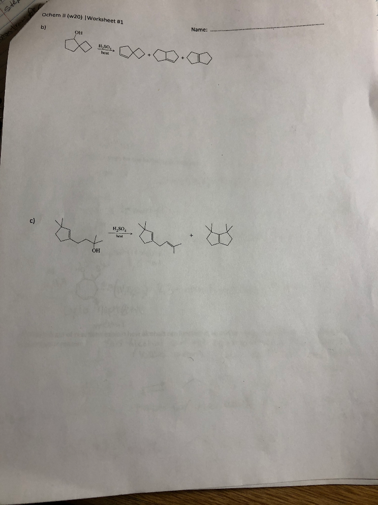 Solved ster Ochem II (w20) Worksheet #1 Name: . OH | Chegg.com