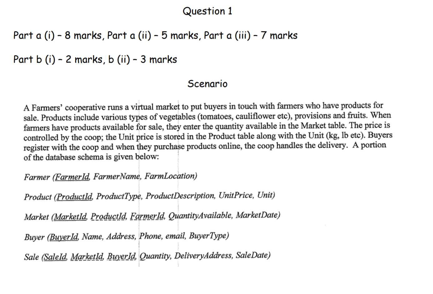 Solved Question 1 Part a (i) - 8 marks, Part a (ii) - 5 | Chegg.com