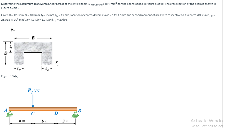 Solved Determine the Maximum Transverse Shear Stress of the | Chegg.com