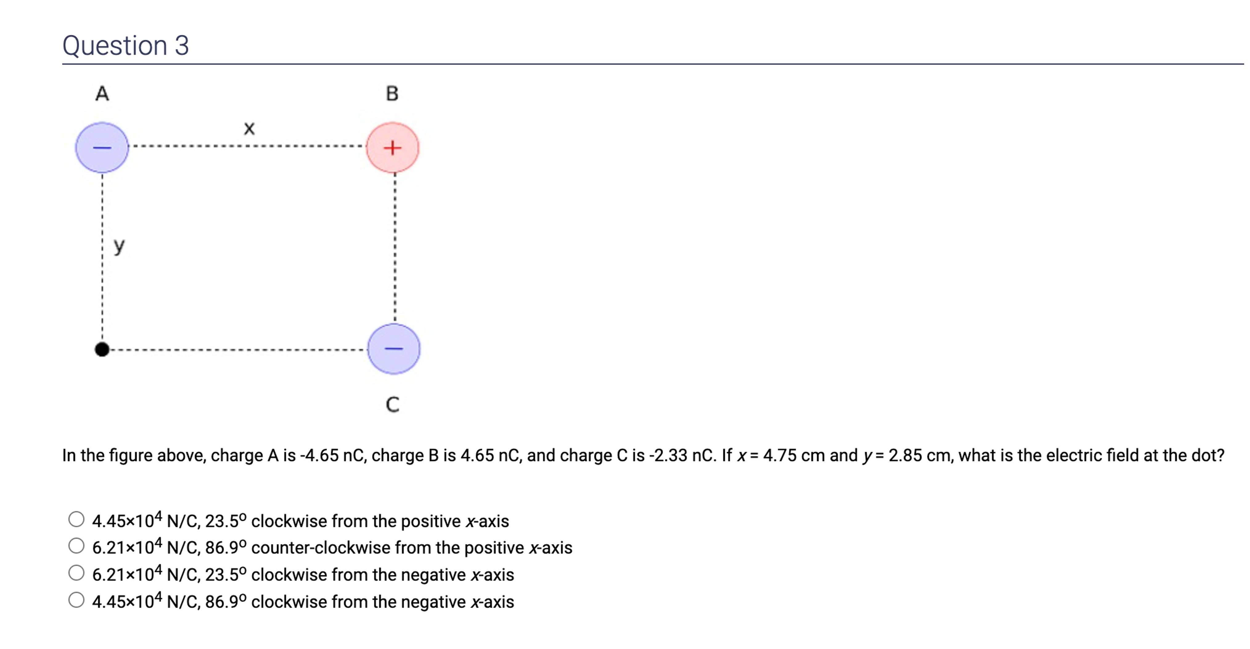 Solved Question 3In the figure above, charge A ﻿is -4.65nC, | Chegg.com