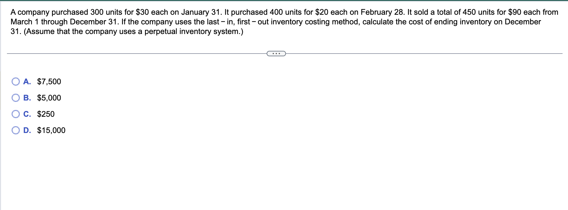 Solved A company purchased 300 units for $30 each on January | Chegg.com