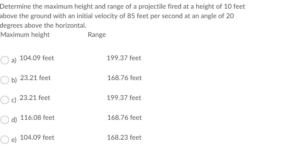 Solved Determine the maximum height and range of a | Chegg.com