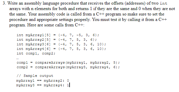 ASM Only Write an assembly language procedure that | Chegg.com