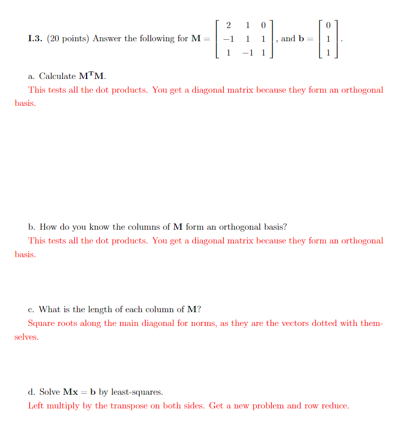 Solved I.3. (20 ﻿points) ﻿Answer the following for | Chegg.com