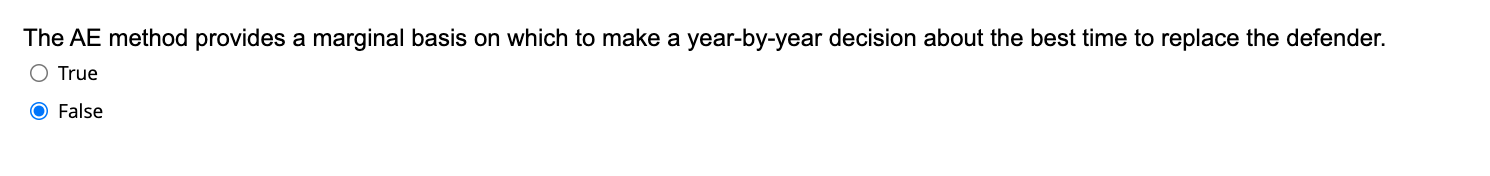 Solved The AE method provides a marginal basis on which to | Chegg.com
