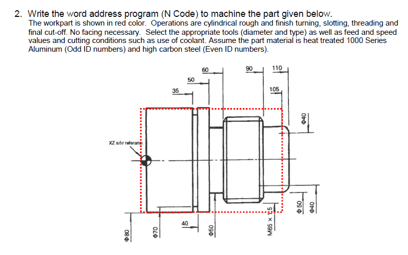 2. Write the word address program (N Code) to machine | Chegg.com