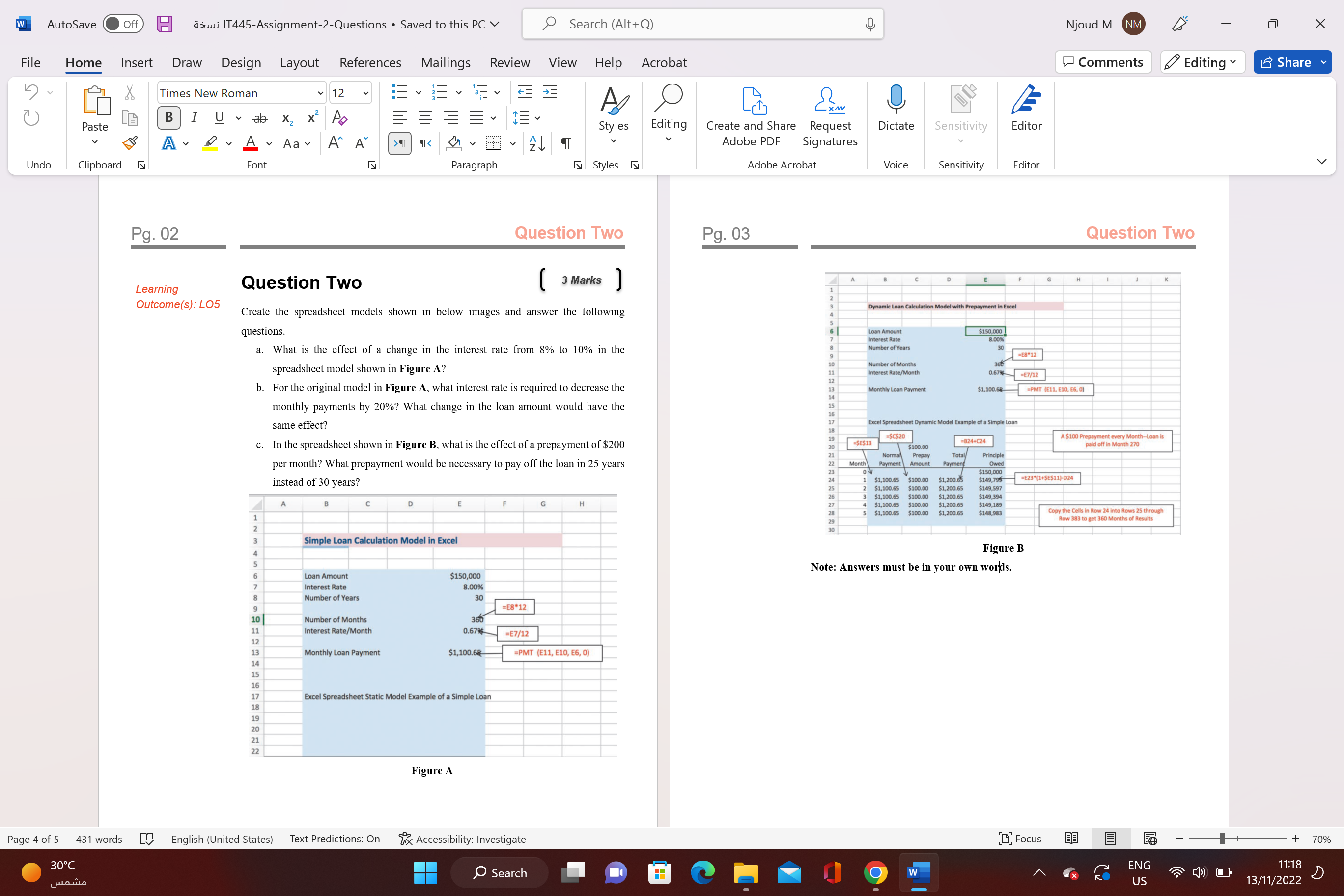 Solved Create the spreadsheet models shown in below images | Chegg.com