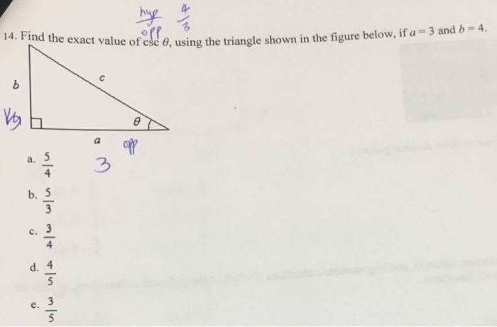 Solved Find the exact value of csc theta, using the triangle | Chegg.com