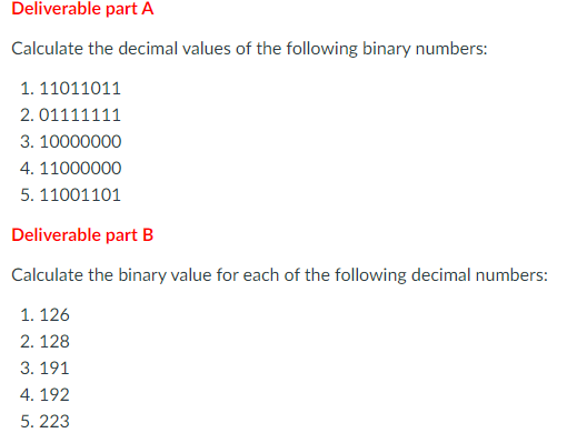Solved Calculate the decimal values of the following binary | Chegg.com