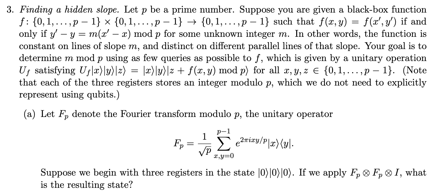 Solved 3. Finding a hidden slope. Let p be a prime number. | Chegg.com