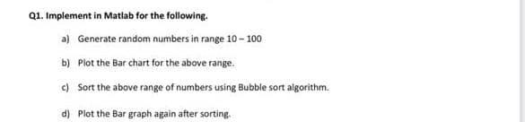 Solved Q1. Implement in Matlab for the following a) Generate | Chegg.com