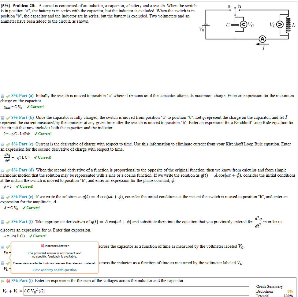 Solved 5 Problem 20 A Circuit Is Comprised Of An