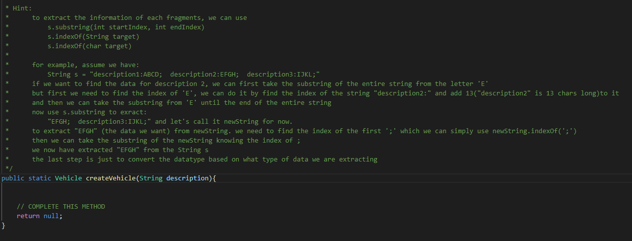 Description: This method creates and returns an | Chegg.com