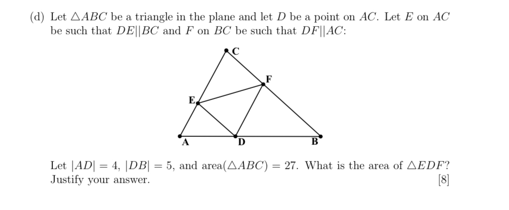 Solved (d) ﻿Let ????ABC ﻿be a triangle in the plane and let | Chegg.com
