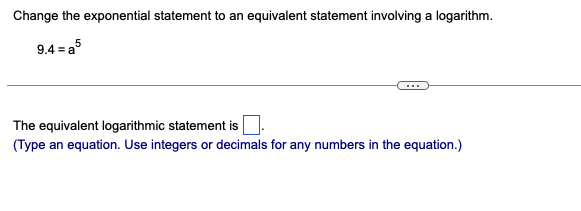 Solved Change the exponential statement to an equivalent | Chegg.com