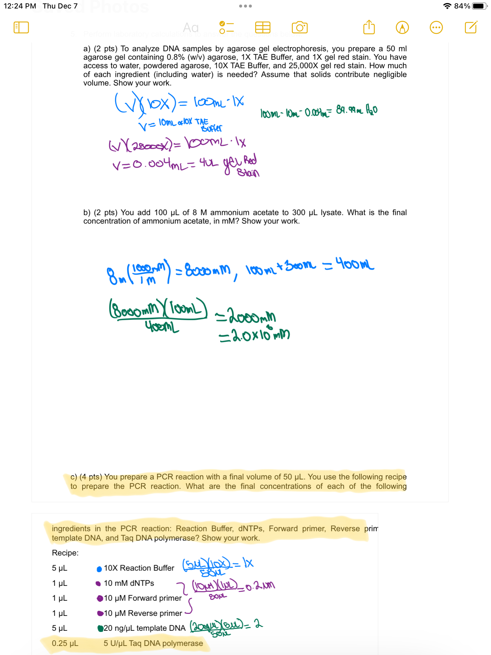 Solved PLEASE DOUBLE CHECK MY WORK AS WELL ANSWER part | Chegg.com