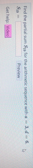 Solved Find the partial sum Sig for the arithmetic sequence | Chegg.com