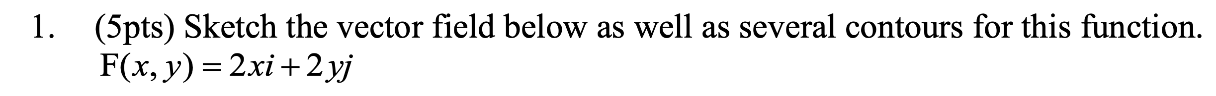 Solved 1. (5pts) Sketch the vector field below as well as | Chegg.com