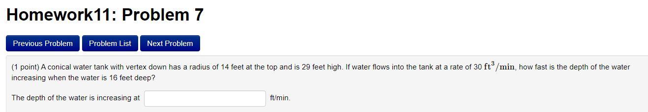 Solved Homework11: Problem 7 Previous Problem Problem List | Chegg.com