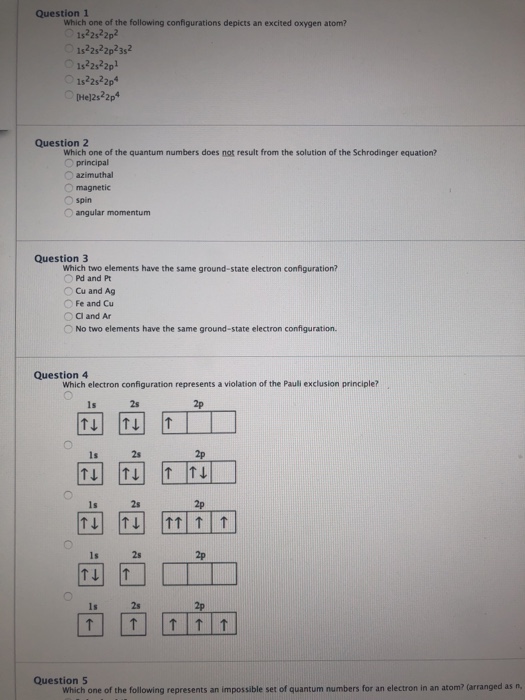 Solved Question 1 Which one of the following configurations | Chegg.com