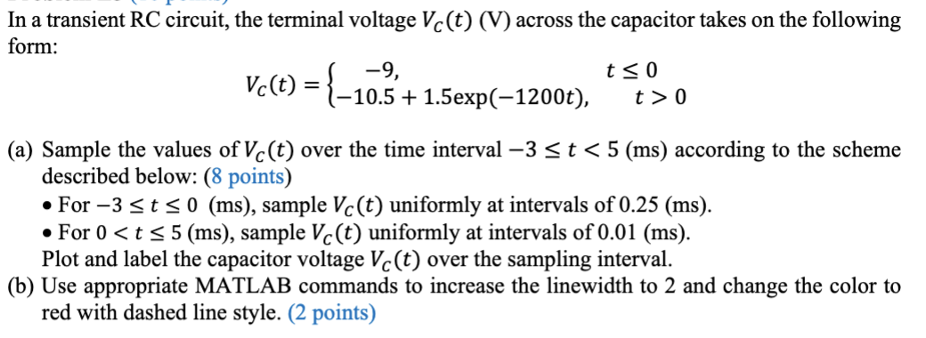 Solved In a transient RC circuit, the terminal voltage | Chegg.com