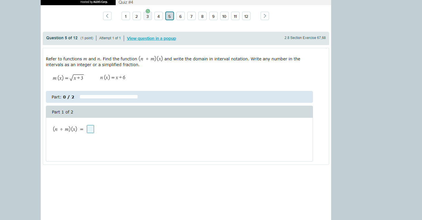 Solved Refer to functions m and n. Find the function | Chegg.com