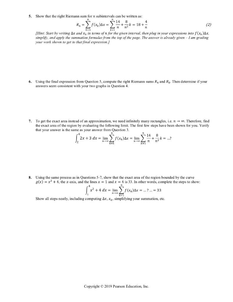 Solved LAB 4: Limits of sums Topics and skills: Riemann | Chegg.com