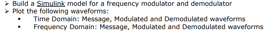 Solved Build a Simulink model for a frequency modulator and | Chegg.com