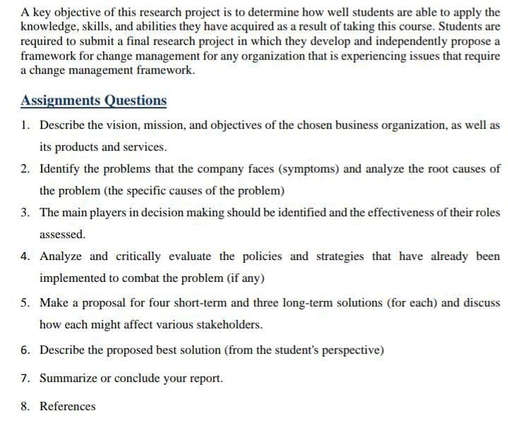 Solved A key objective of this research project is to | Chegg.com