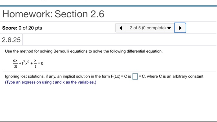 Solved Homework: Section 2.6 Score: 0 of 20 pts 2.6.25 2 of | Chegg.com