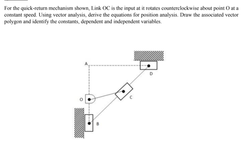Solved For the quick-return mechanism shown, Link OC is the | Chegg.com
