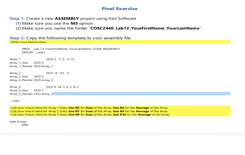 Solved Final Exercise Step 1: Create a new ASSEMBLY project | Chegg.com