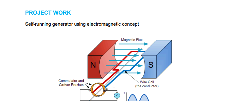 Solved PROJECT WORK Self-running generator using | Chegg.com
