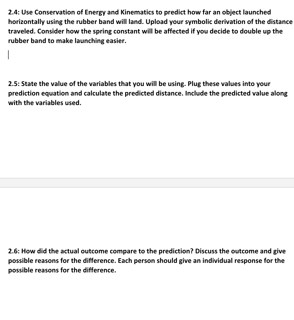 Solved Lab Instructions: Rubber Band (Work and Energy) In | Chegg.com