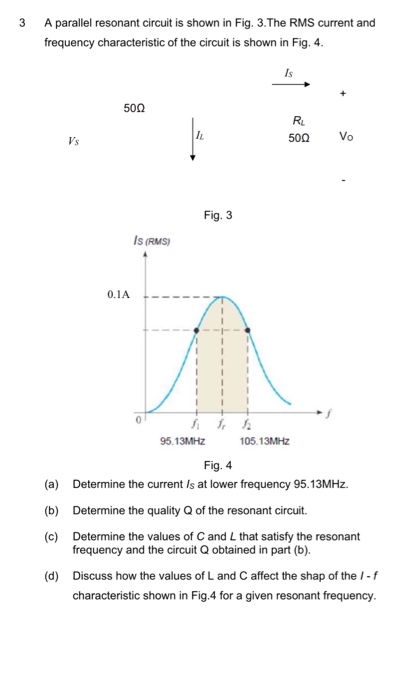 Solved 3 A parallel resonant circuit is shown in Fig. 3.The | Chegg.com