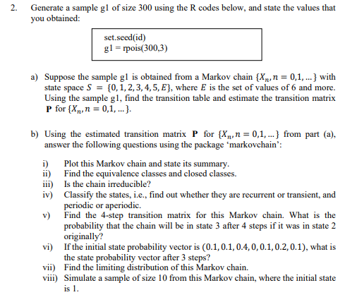 Solved Generate a sample g1 of size 300 using the R codes | Chegg.com