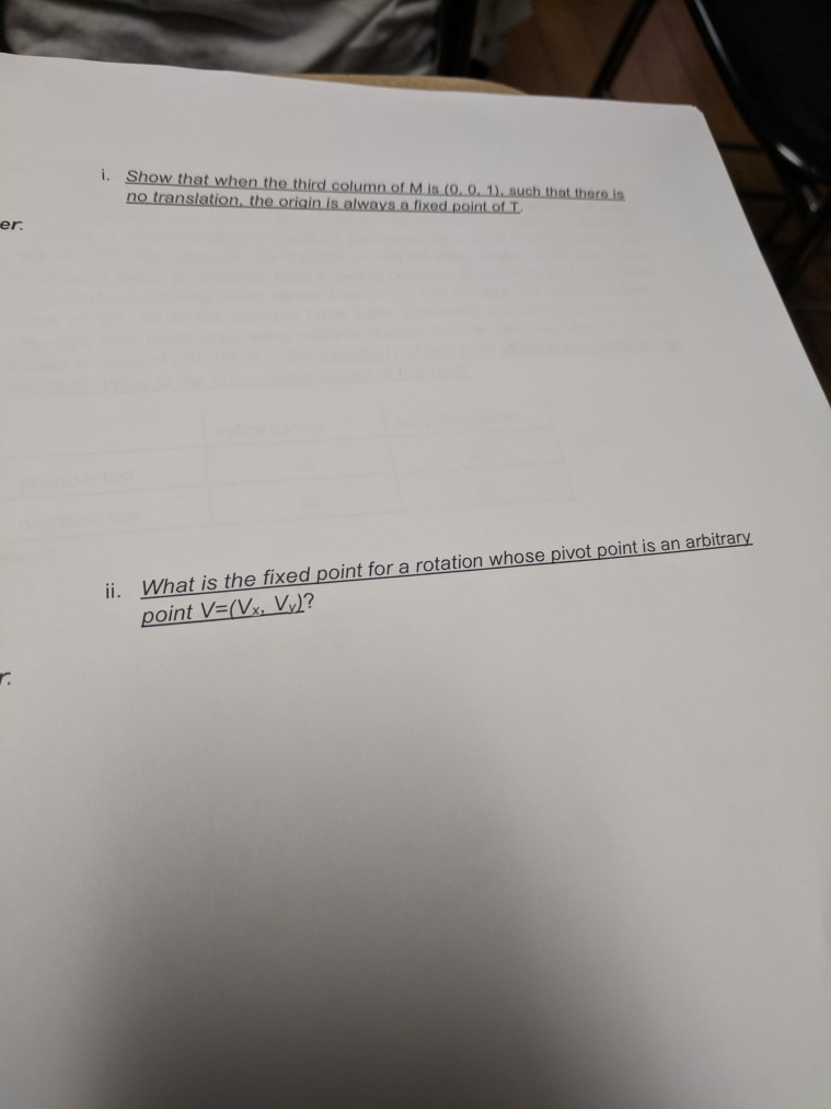 Solved (20 points) The 2D affine transformation for | Chegg.com