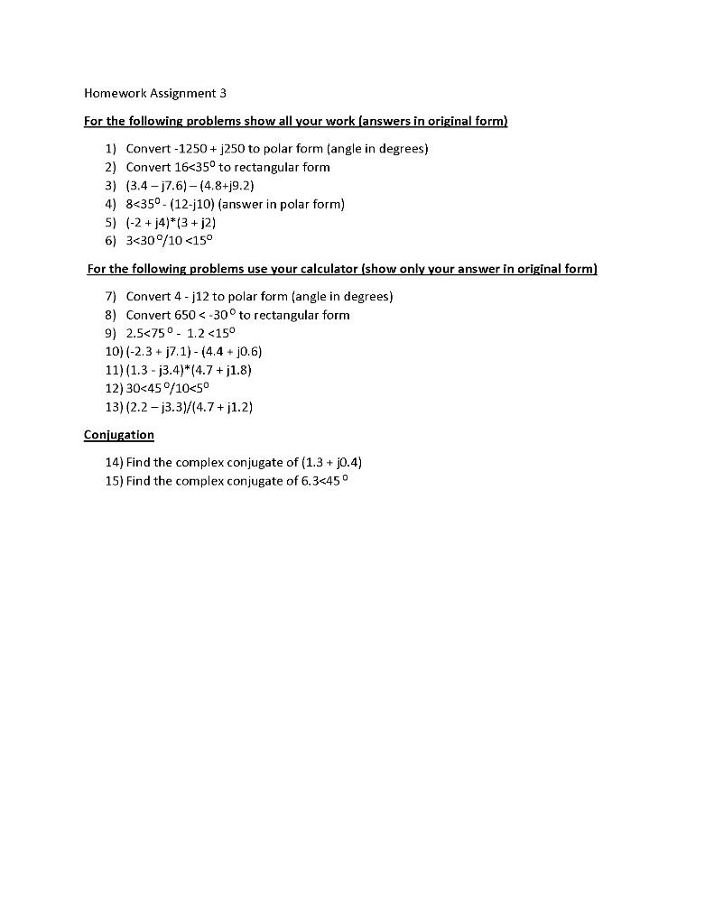 Solved Homework Assignment 3 For The Following Problems Show