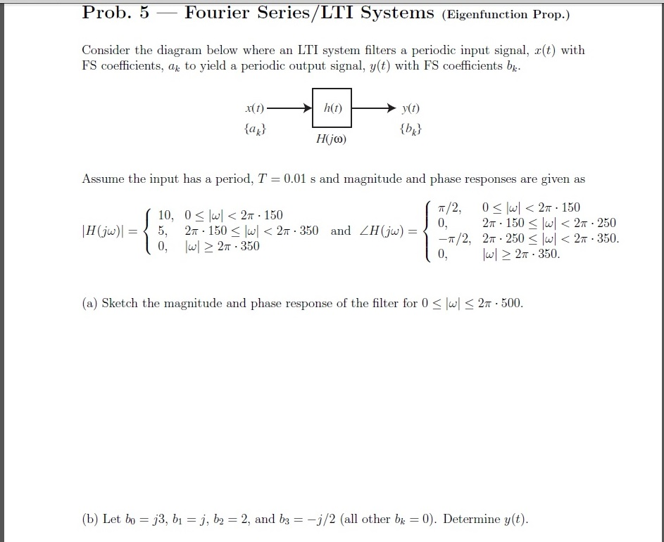 Prob 5fourier Serieslti Systems Eigenfunction 