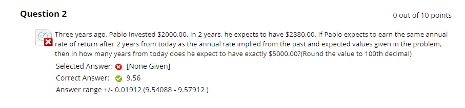 Solved Three years ago, Pablo invested $2000.00. In 2 years, | Chegg.com