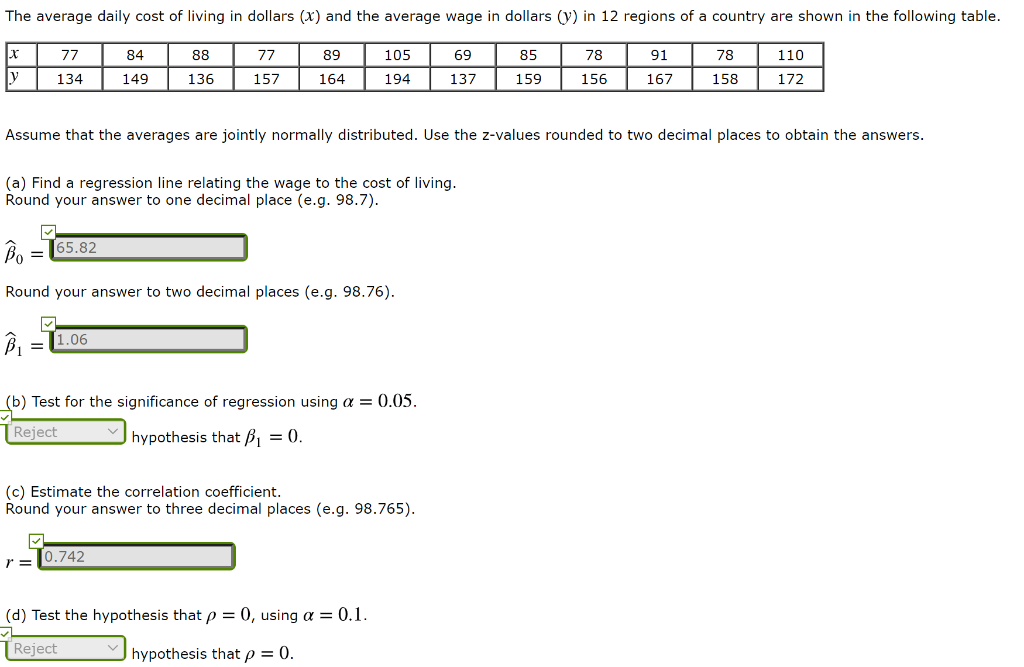 Solved The Average Daily Cost Of Living In Dollars X And Chegg