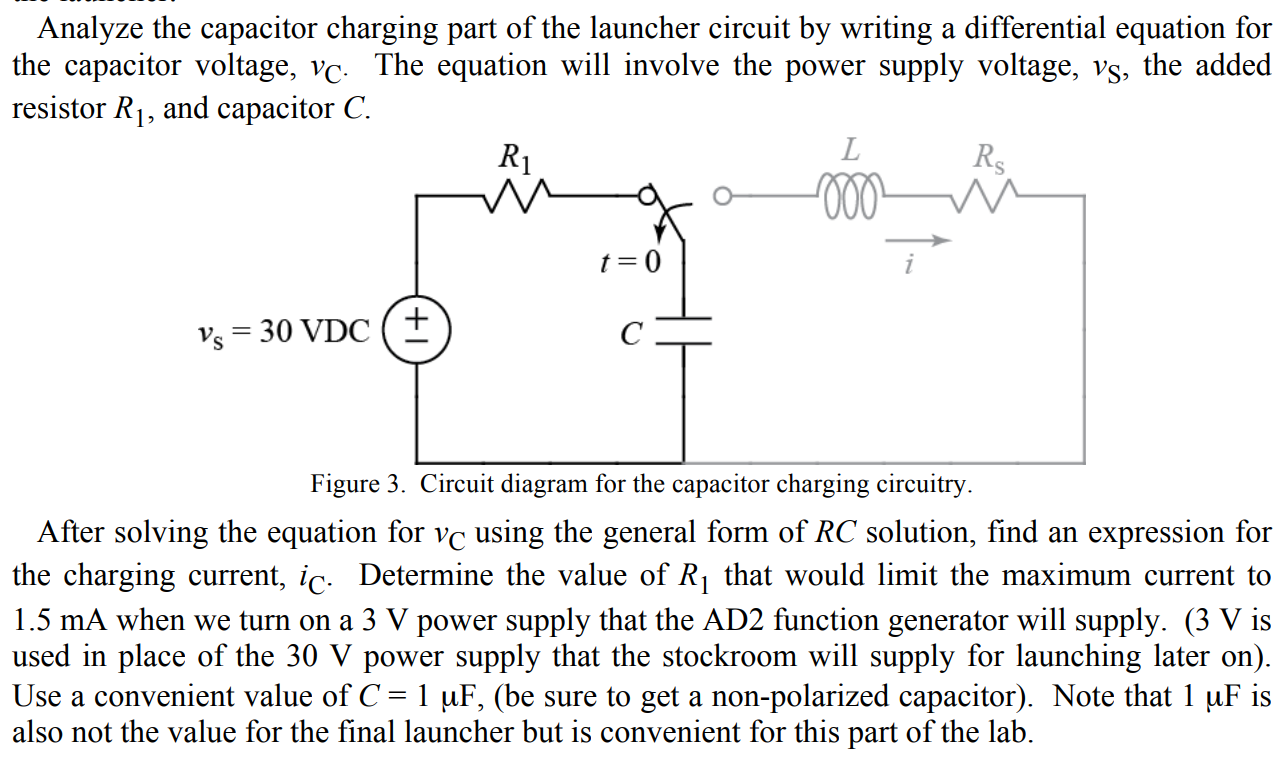 Solved Analyze the capacitor charging part of the launcher | Chegg.com