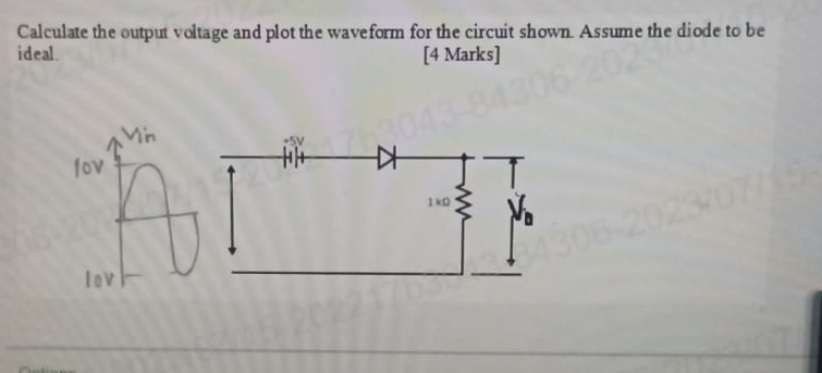 Solved Calculate the output voltage and plot the waveform | Chegg.com