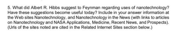 Solved 5. What did Albert R. Hibbs suggest to Feynman | Chegg.com