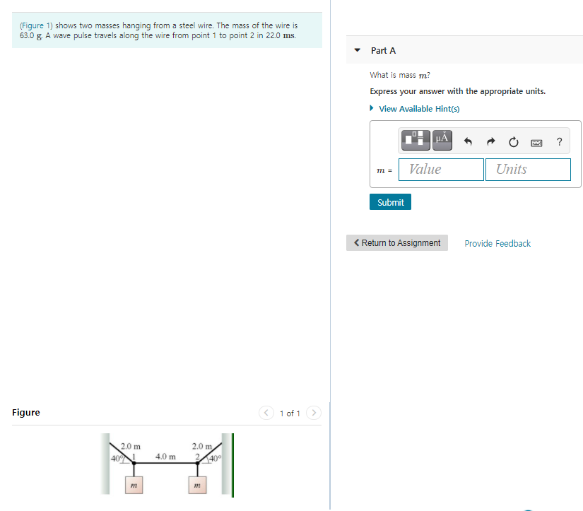 Solved (Figure 1) shows two masses hanging from a steel | Chegg.com