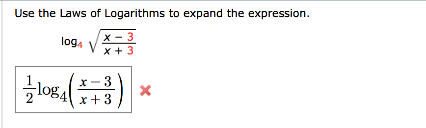 Solved Use the Laws of Logarithms to expand the expression. | Chegg.com