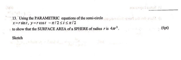 Solved 13. Using the PARAMETRIC equations of the | Chegg.com