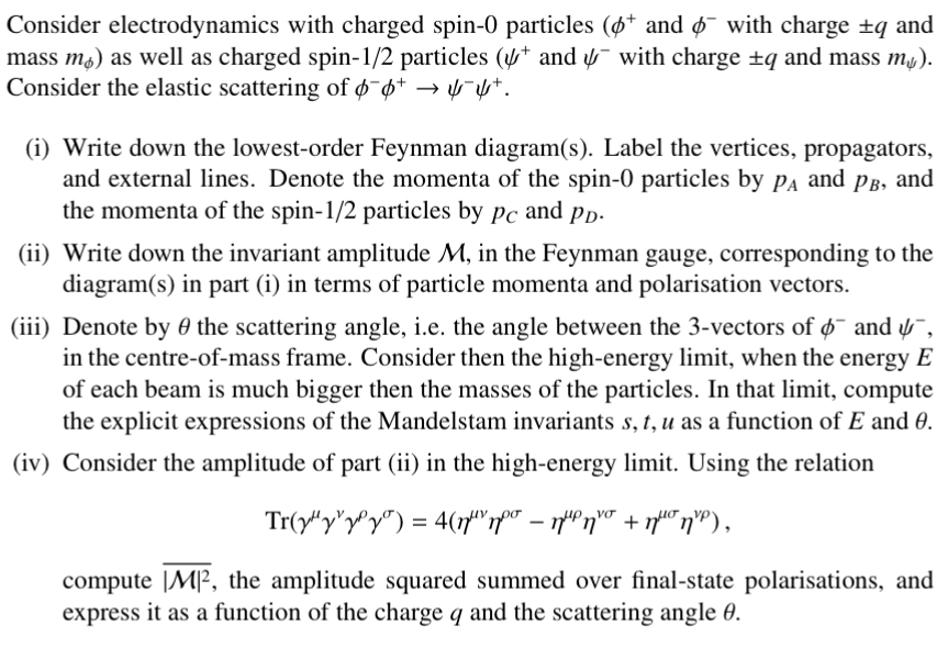 Solved Consider electrodynamics with charged spin- 0 | Chegg.com