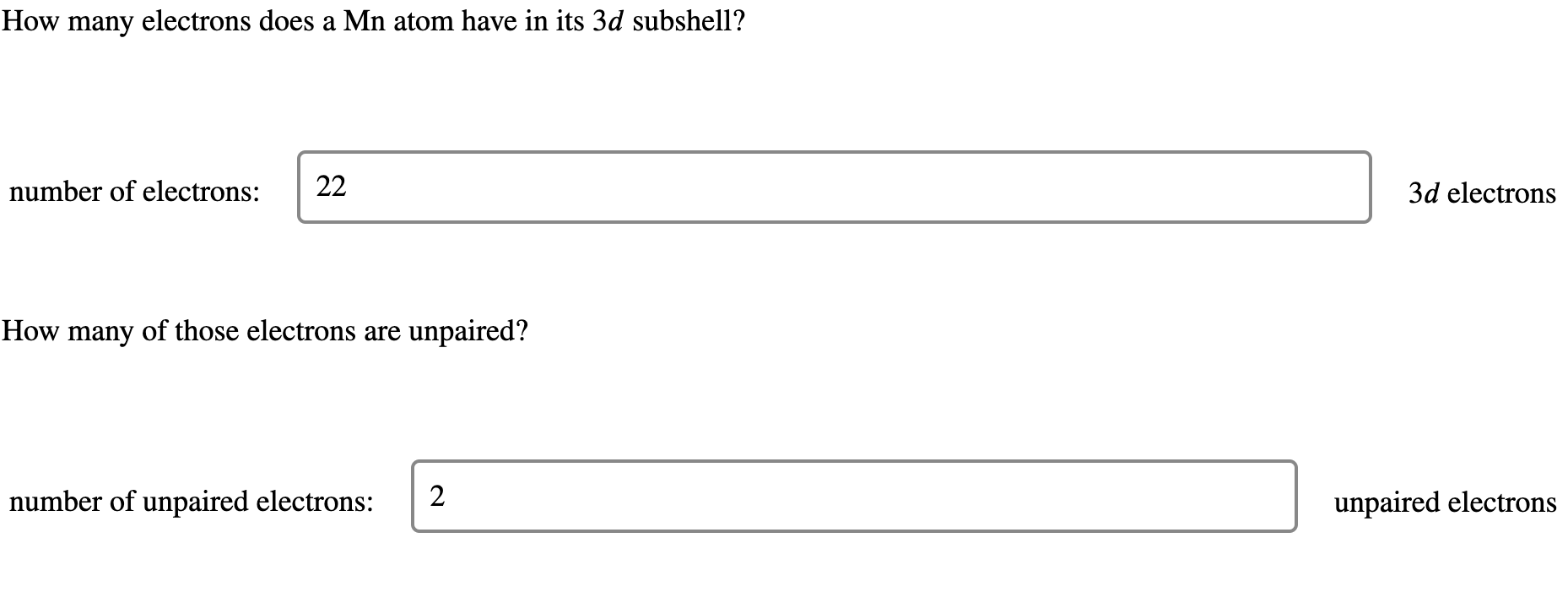Solved How many electrons does a Mn atom have in its 3d | Chegg.com